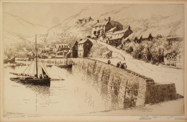 Edgar James Maybery - The Harbour Lynmouth. Antique Print 1920s For ...