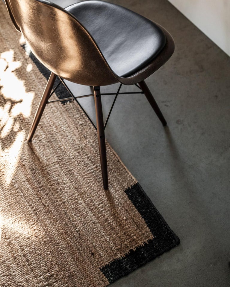 'Edge' Black Jute Style Rug in Scandinavian Design For Sale at 1stDibs