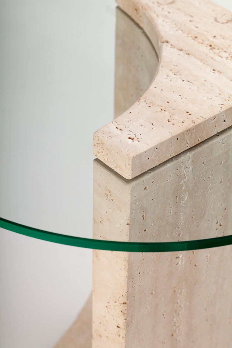 Edge Side Table with Travertino Marble made in Portugal by Collector ...