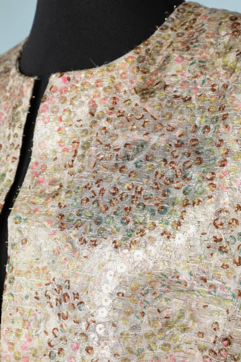Edge to edge evening jacket in multicolor sequin André Laug For Sale at ...