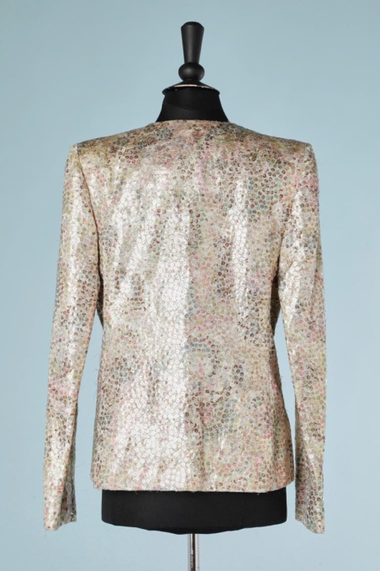 Edge to edge evening jacket in multicolor sequin André Laug For Sale at ...