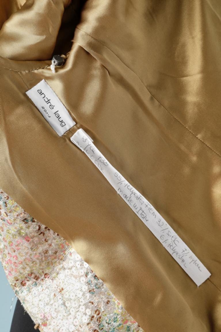 Edge to edge evening jacket in multicolor sequin André Laug For Sale at ...