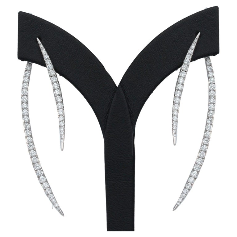 Edgy Dangling Cocktail Diamond Earrings with 2.11ct Sparkling Diamonds ...