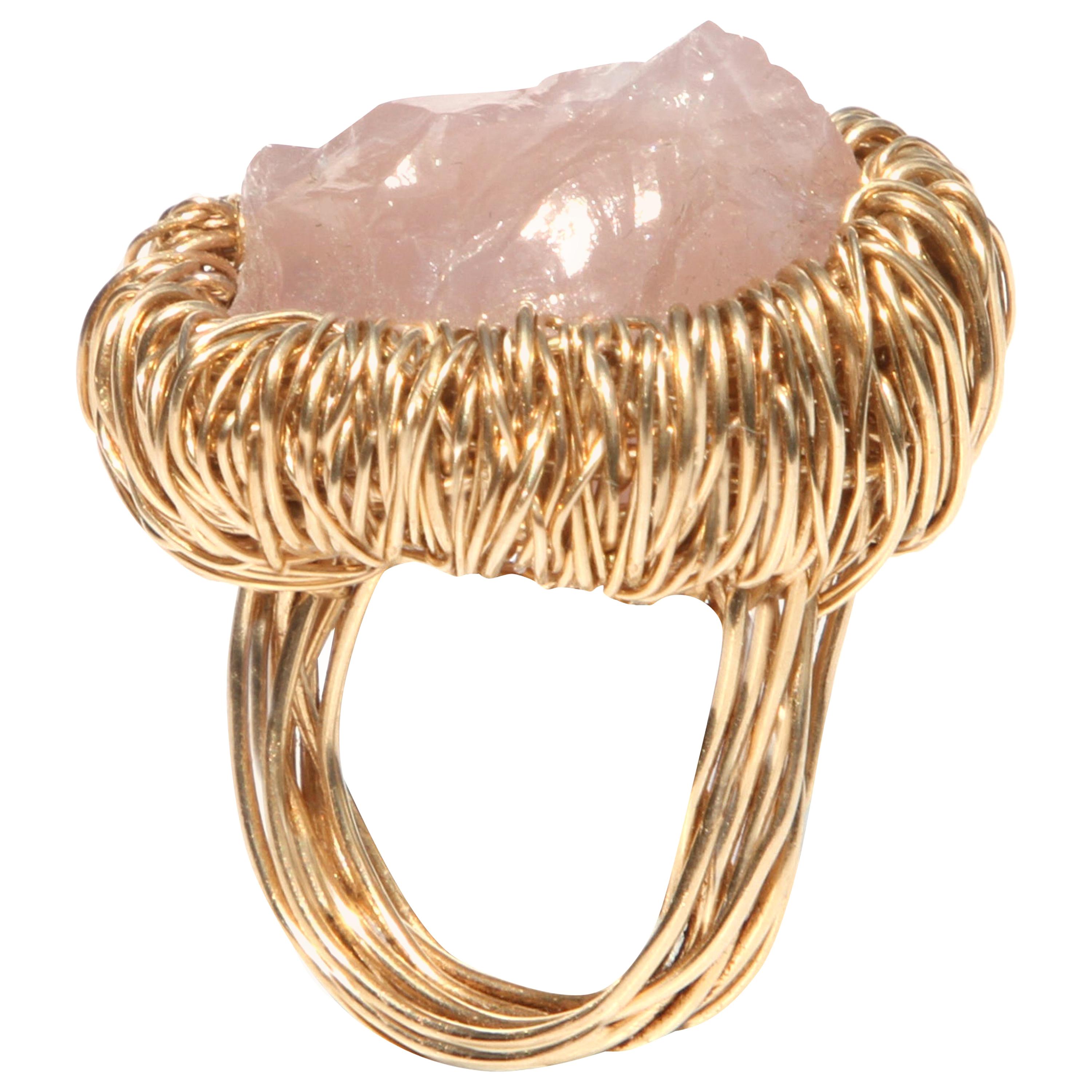 Rosior one-off Ruby and Diamond Cocktail Ring set in Yellow Gold For ...