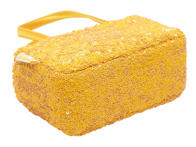 Edie Parker Yellow Sequined Mini Bag For Sale at 1stDibs