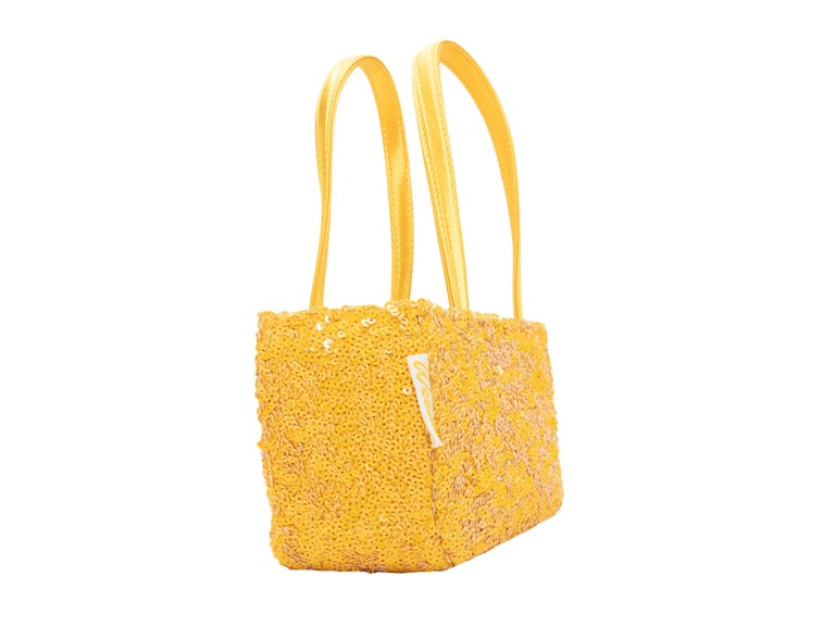 Edie Parker Yellow Sequined Mini Bag For Sale at 1stDibs