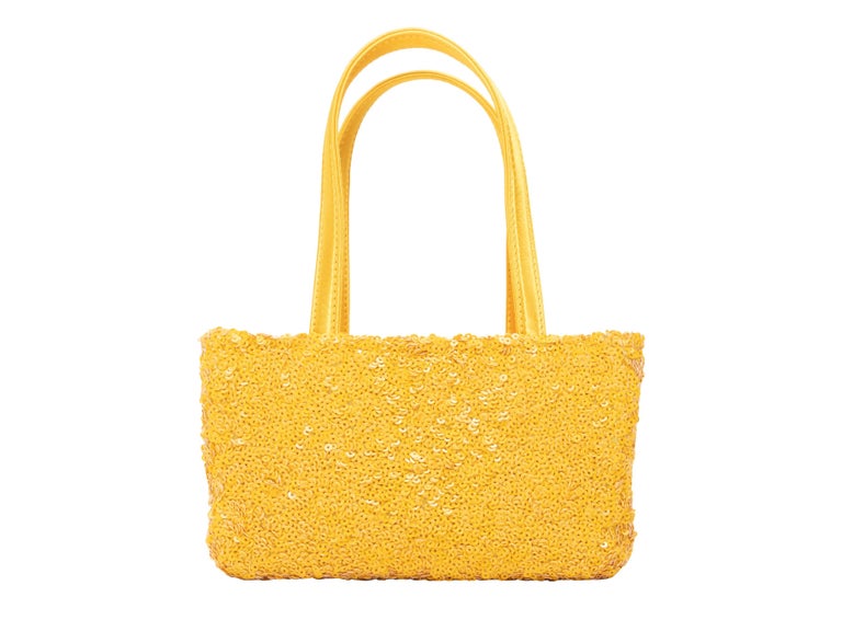 Edie Parker Yellow Sequined Mini Bag For Sale at 1stDibs