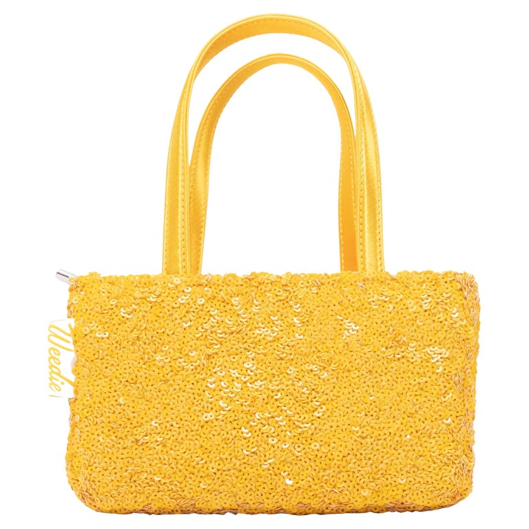 Edie Parker Yellow Sequined Mini Bag For Sale at 1stDibs