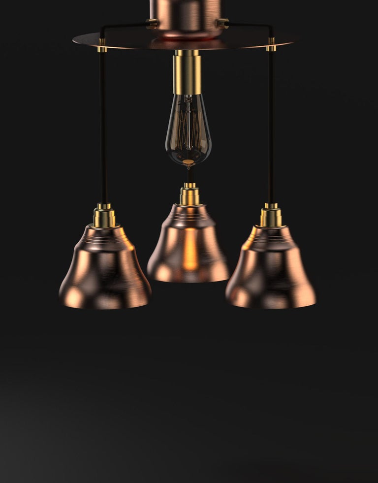 Edimate Genuine Copper Ceiling Light, Handmade in France For Sale at ...