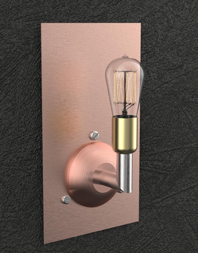 Edimate Genuine Copper Wall Light, Hammered Plate, Handmade in France ...