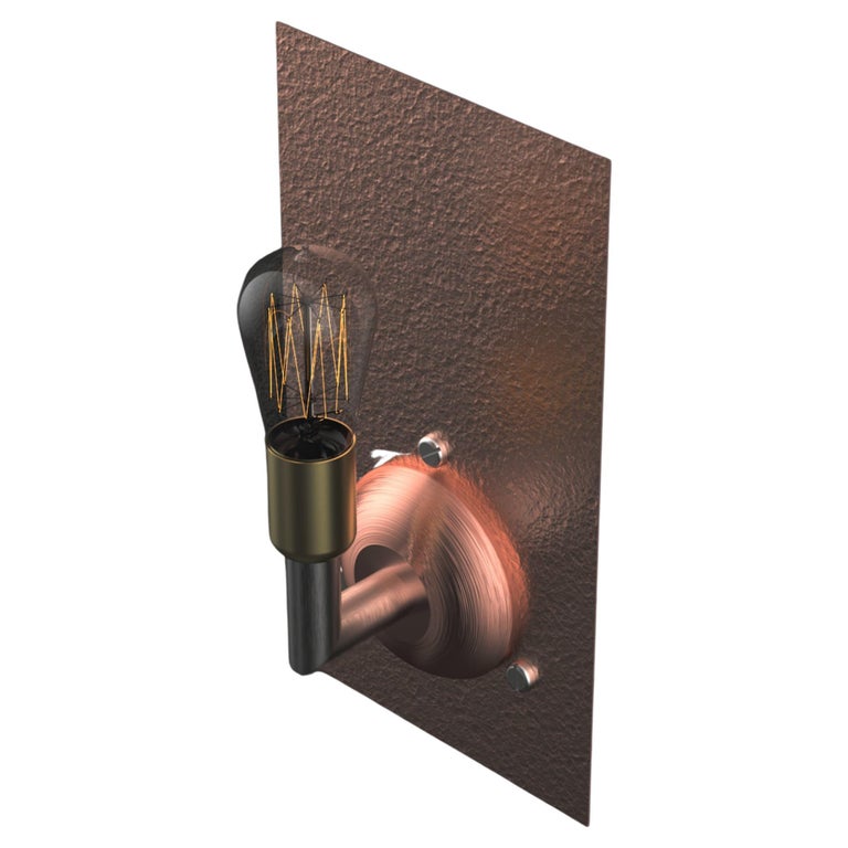 Edimate Genuine Copper Wall Light, Hammered Plate, Handmade in France ...
