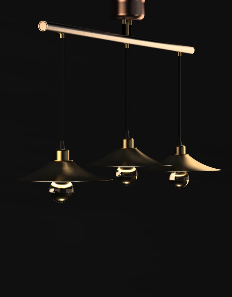 Edimate Stainless Steel/Copper Ceiling Light, Handmade in France For ...