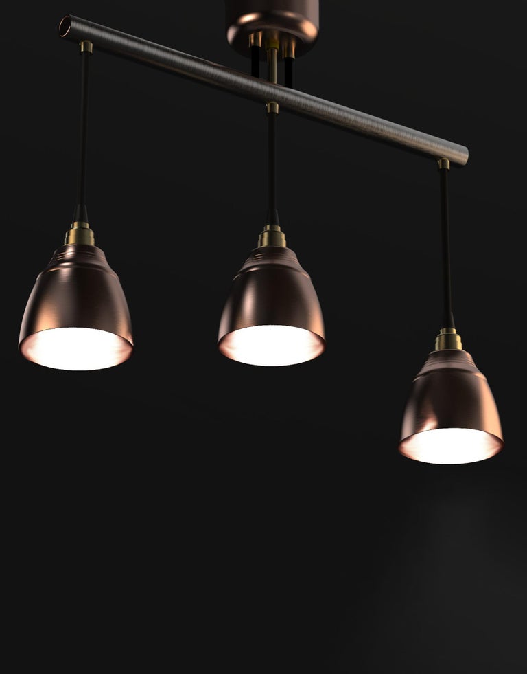 Edimate Stainless Steel / Copper Spot Ceiling Light, Handmade in France ...