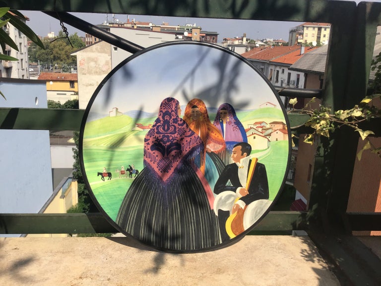 “Edina Altara Lenci Decorative Plate “Sardinian Landscape” Ceramic ...