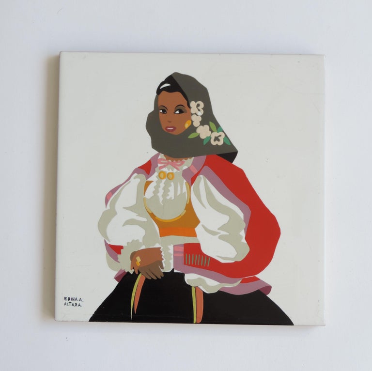 Edina Altara Traditional Dress Tiles, Italy, 1940s at 1stDibs | gio ...