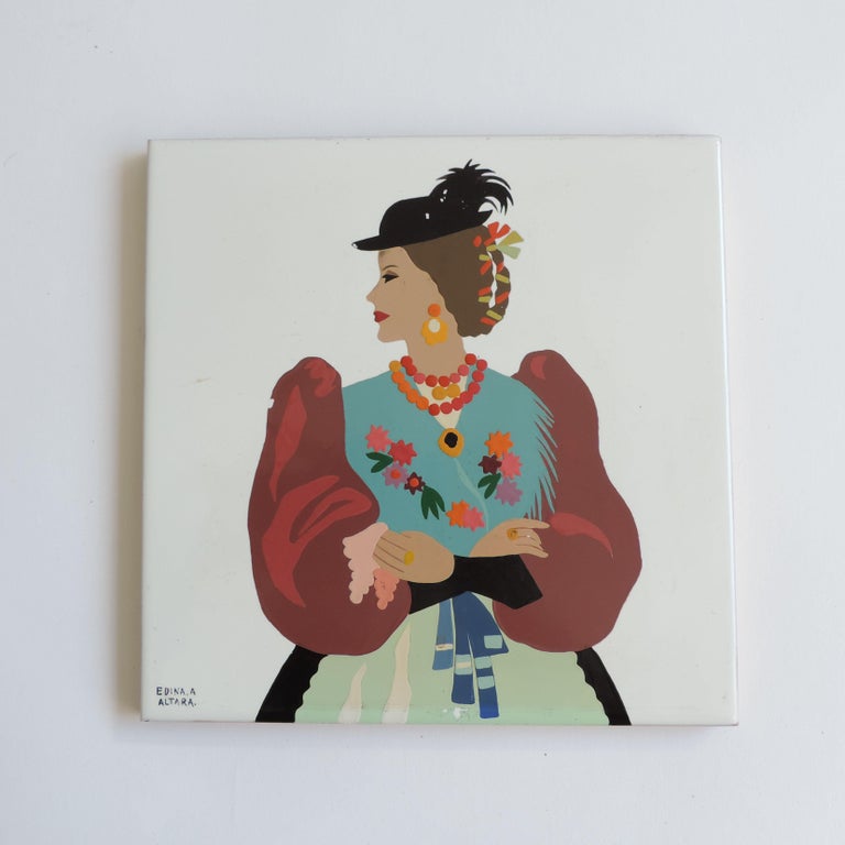 Edina Altara Traditional Dress Tiles, Italy, 1940s at 1stDibs | gio ...