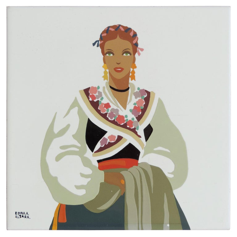 Edina Altara Traditional Dress Tiles, Italy, 1940s at 1stDibs | gio ...