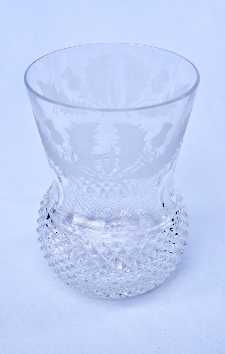 Edinburgh Crystal Thistle Old Fashioned Tumblers Cut Signed, 8OZ at 1stDibs