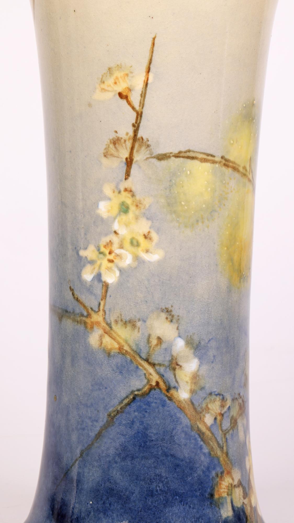 Edith Jane Gillman Doulton Lambeth Faience Floral Painted Vase at 1stDibs