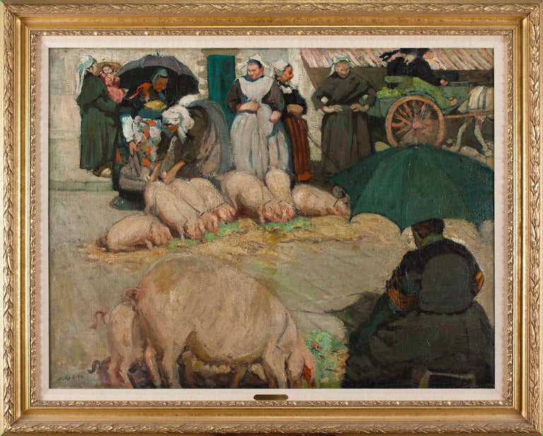 Edith Varian Cockcroft - Pig Market, Brittany For Sale at 1stDibs
