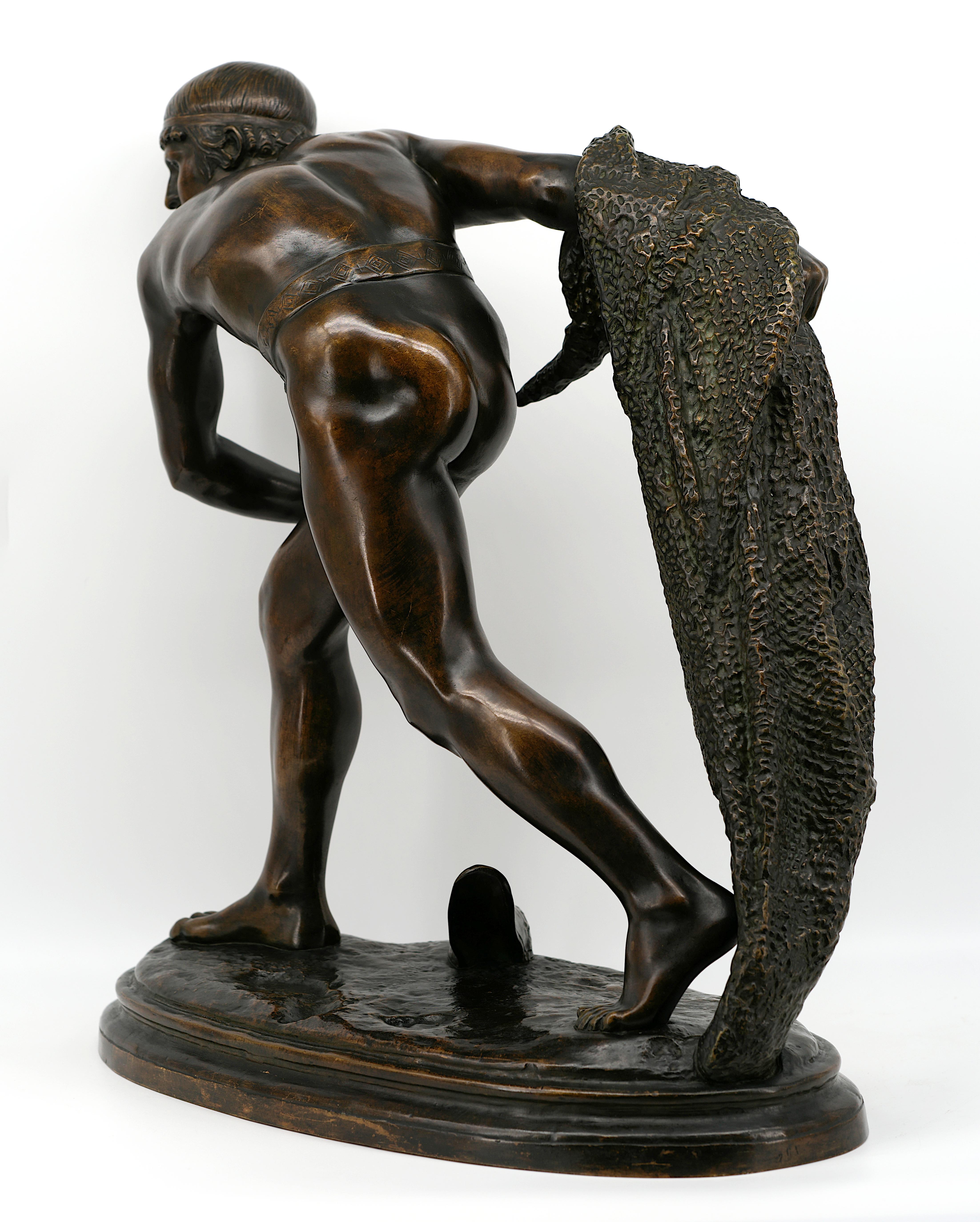 Edme Anthony NOEL French Art Deco Bronze Retiary Sculpture, 1875 For ...