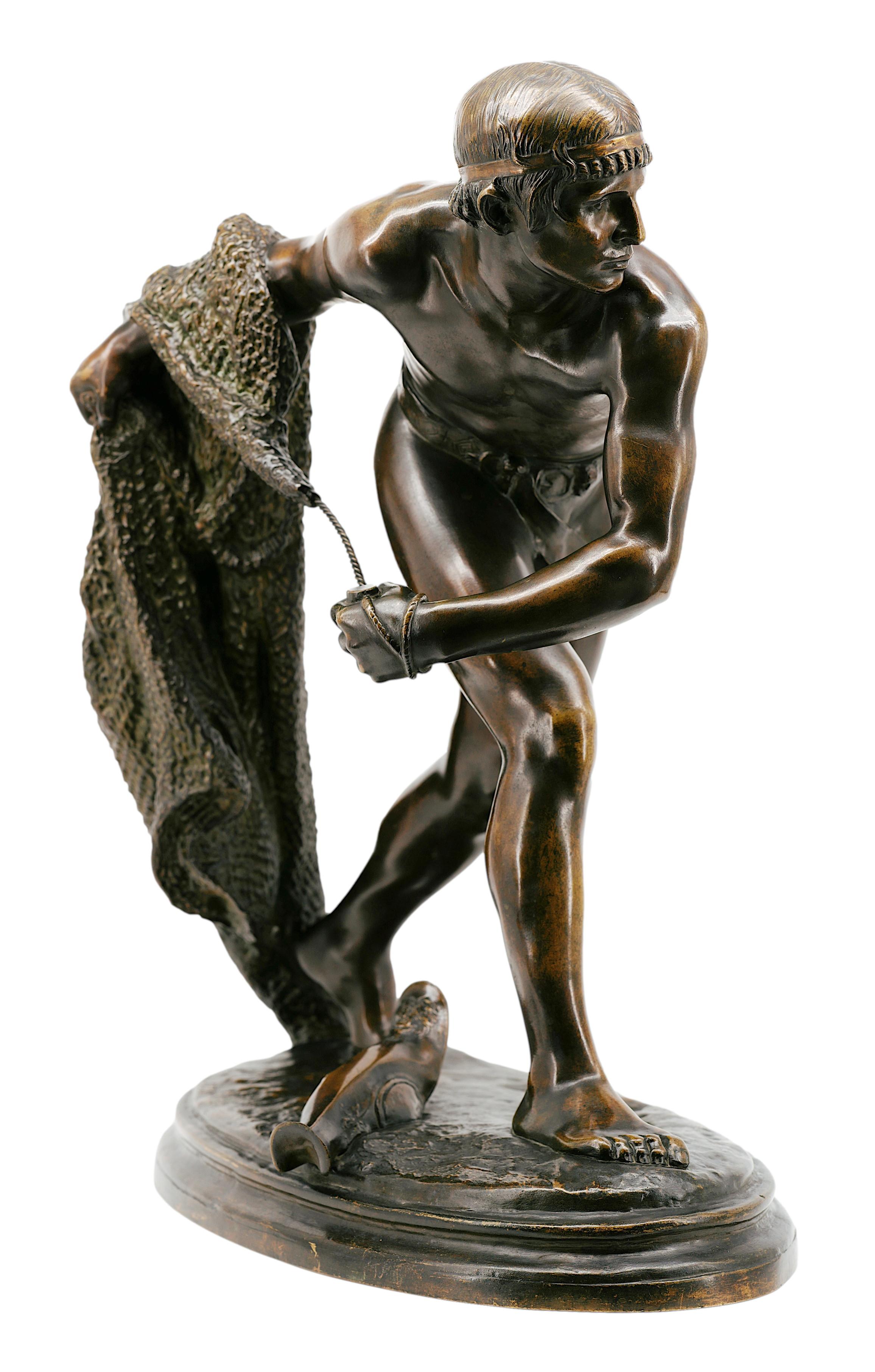 Edme Anthony NOEL French Art Deco Bronze Retiary Sculpture, 1875 For ...