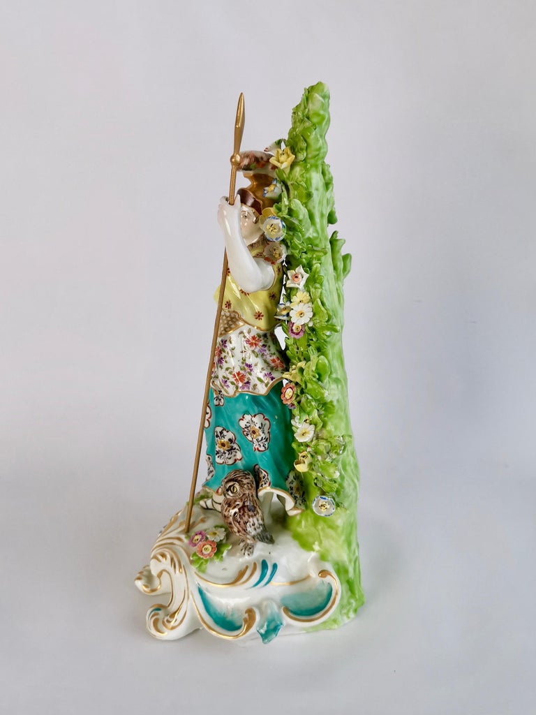 Edmé Samson Porcelain Figure, Derby Style Minerva with Owl, 19th ...