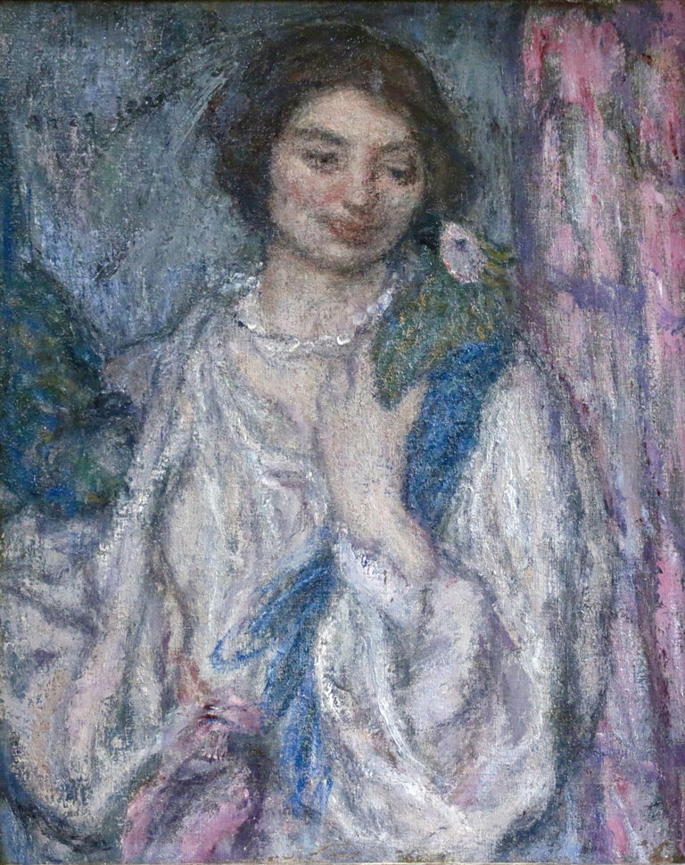 Edmond Aman-Jean - Jeune Fille avec Perroquet at 1stDibs