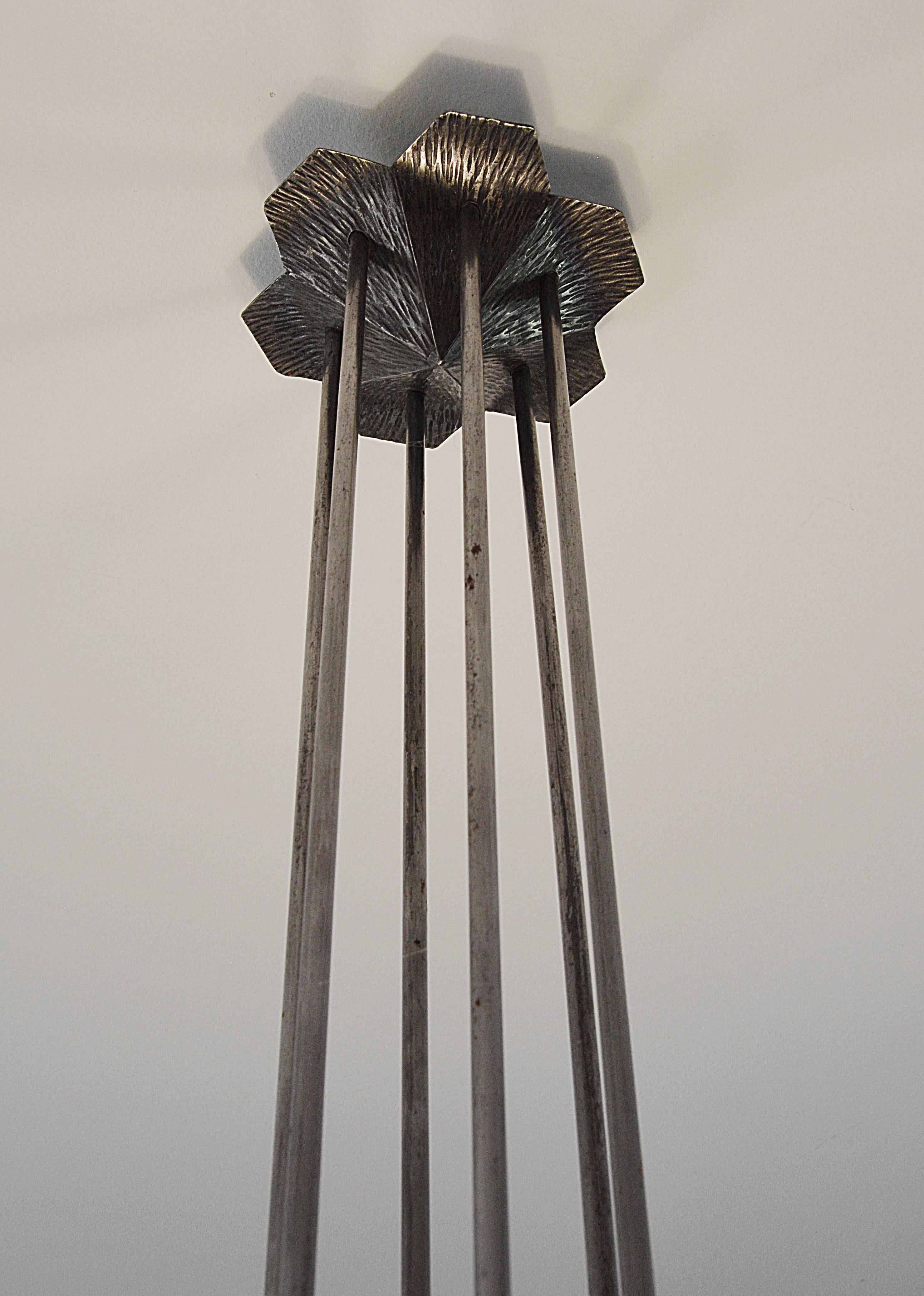 Edmond Delion Large French Art Deco Wrought Iron Chandelier, circa 1920 ...