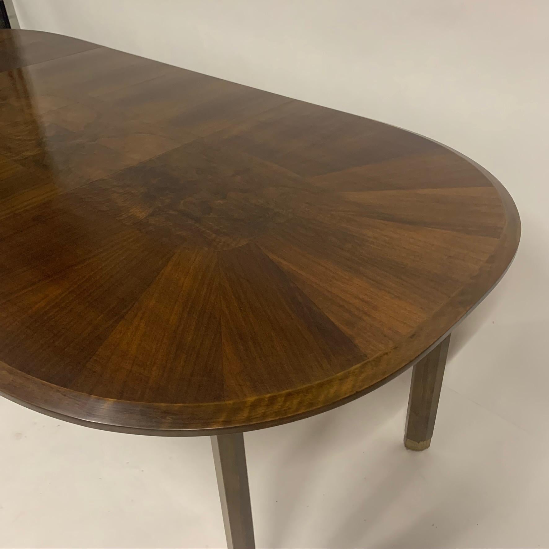 Edmond J. Spence Mixed Wood Oval Extension Dining Table w Burled Elm ...