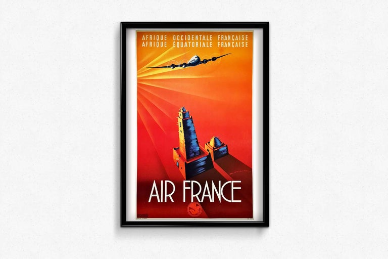 Edmond Maurus - 1946 Original Vintage Poster by E. Maurus Air France ...