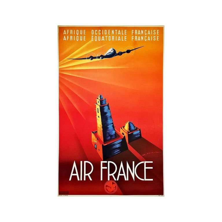 Edmond Maurus - 1946 Original Vintage Poster by E. Maurus Air France ...
