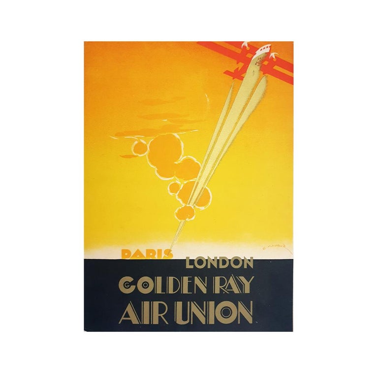Edmond Maurus - 30s Original cardboard by E. Maurus Air Union flight ...