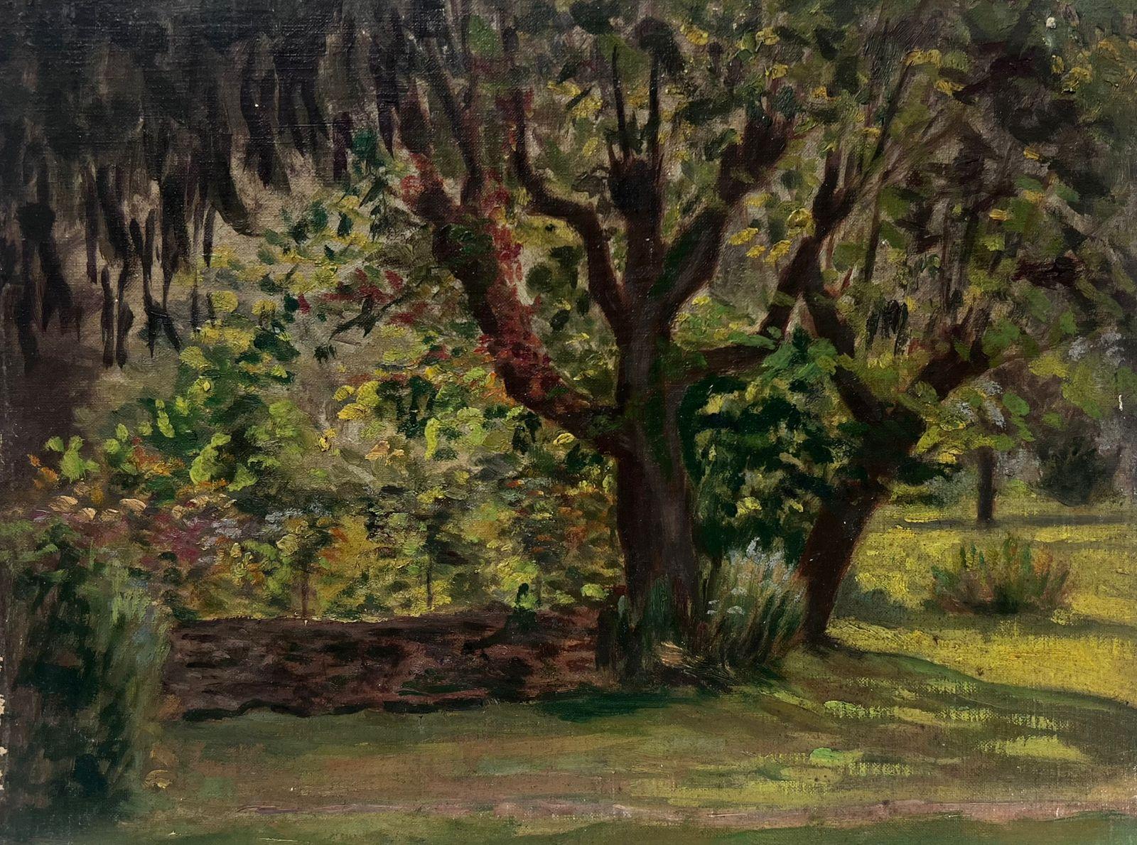 Edmond Quinton - 1930's French Impressionist Painting Dark Green Garden ...