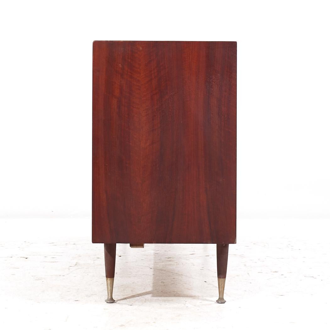 Edmond Spence Mid Century Walnut and Aluminum Credenza For Sale at 1stDibs