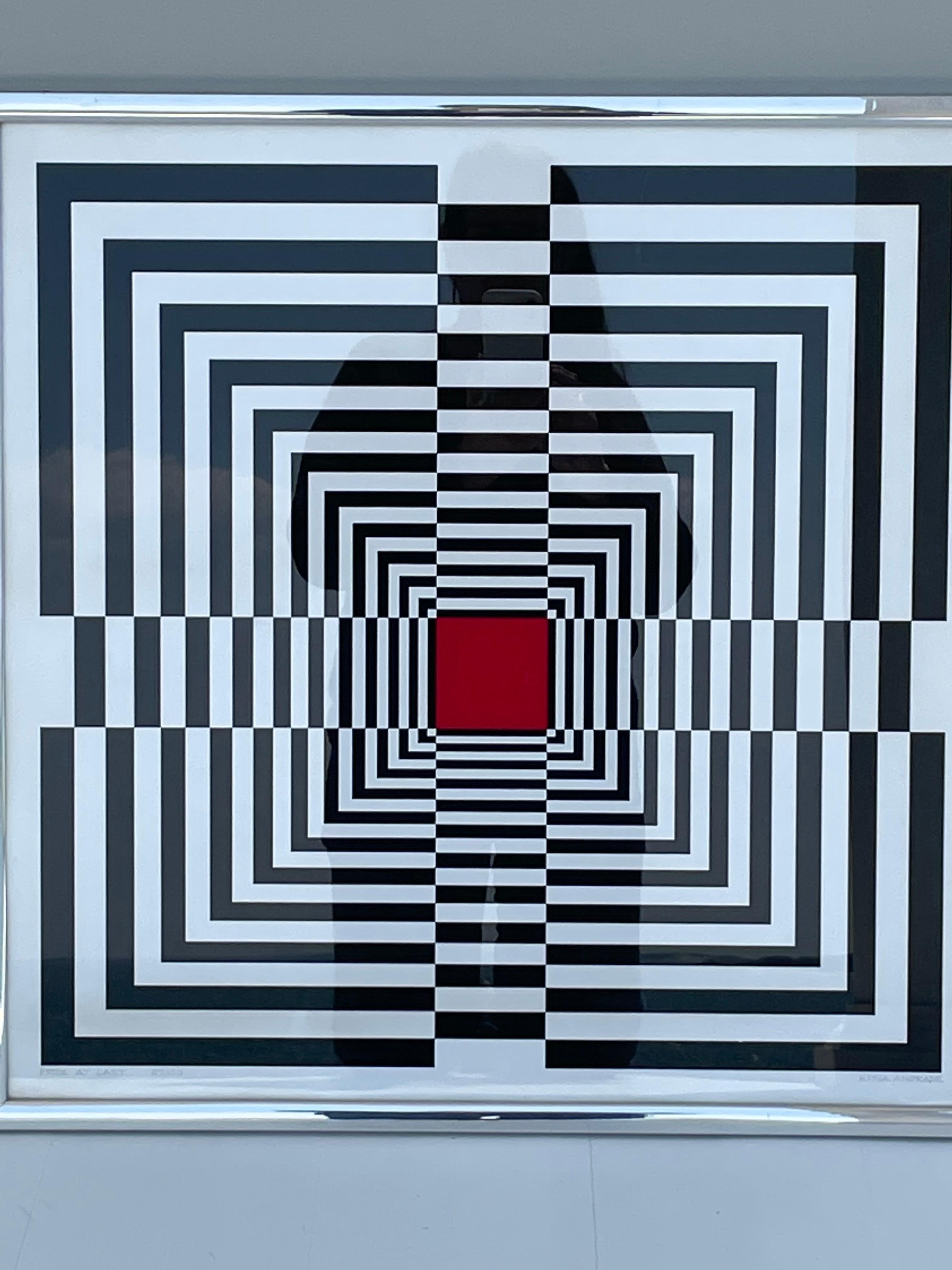 Edna Andrade 1960s “Free at Last” Signed Screenprint For Sale at ...