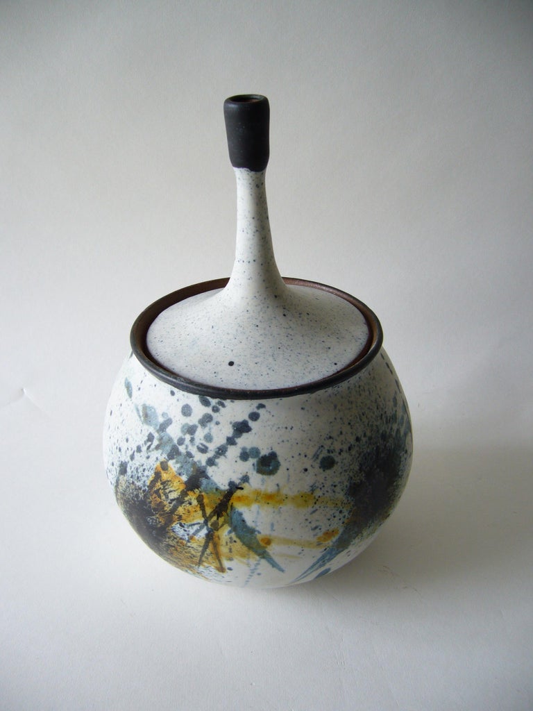 Edna Arnow Illinois Modern Abstract Expressionist Stoneware Lidded ...