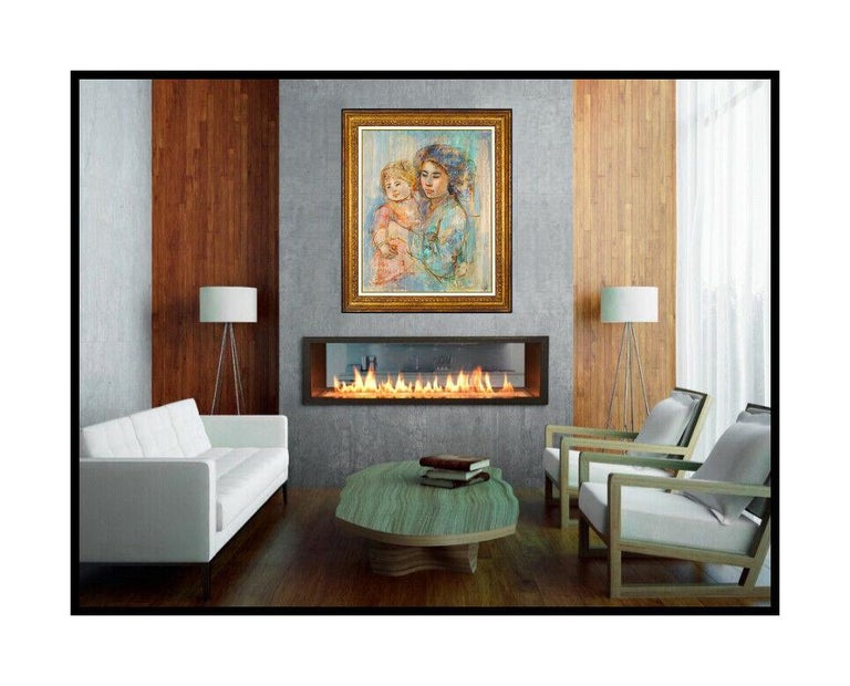 Edna Hibel - Edna Hibel Large Original Painting On Board Signed Female ...