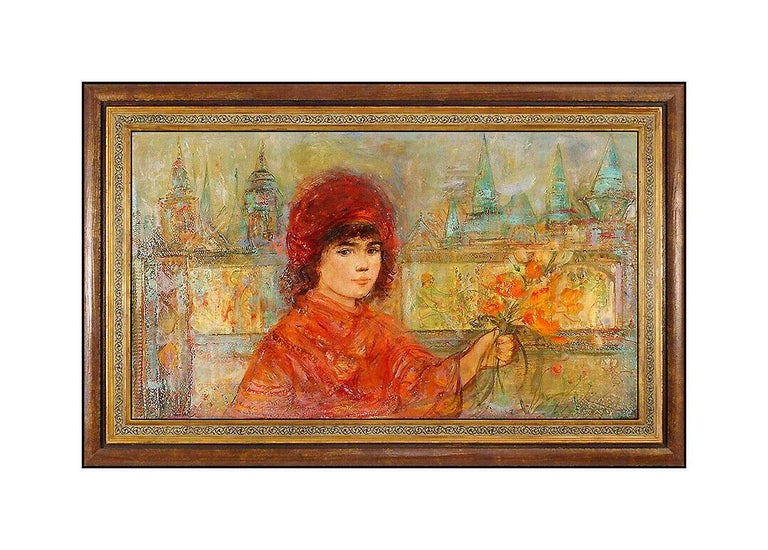 Edna Hibel - Edna Hibel Original Oil Painting On Board Signed Female ...