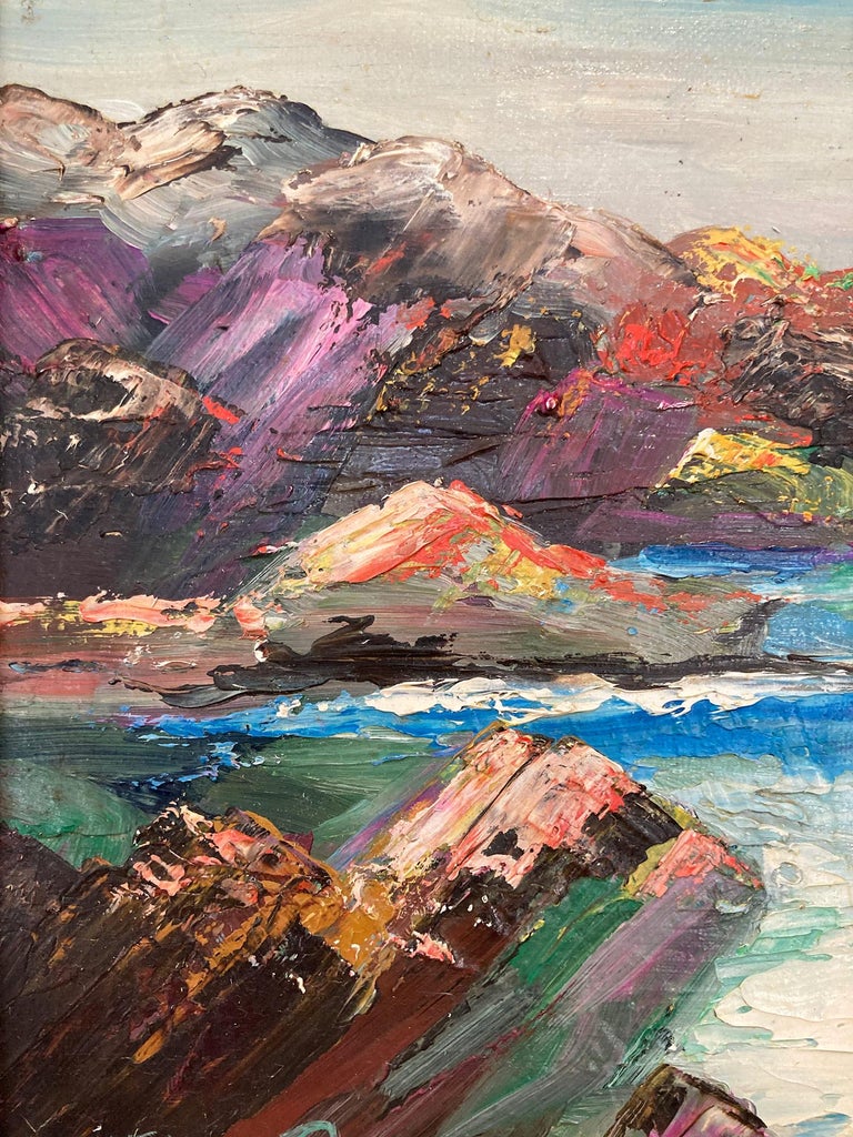 Edna Leonhardt Acker - "Costal Landscape Scene" Post-Impressionist Oil ...