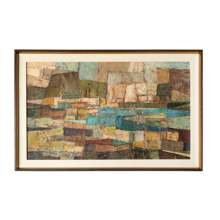 Edna Lewis - Mid Century Modernist Oil on Canvas by Edna Lewis, at 1stDibs
