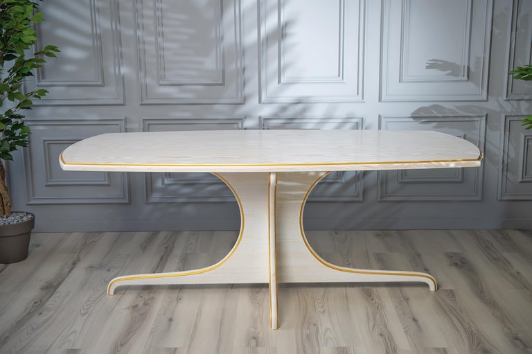 Edna White Solid Wood Dining Table For Sale at 1stDibs
