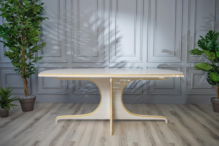 Edna White Solid Wood Dining Table For Sale at 1stDibs