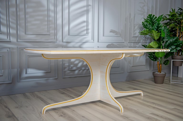 Edna White Solid Wood Dining Table For Sale at 1stDibs