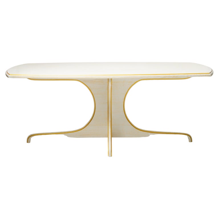 Edna White Solid Wood Dining Table For Sale at 1stDibs