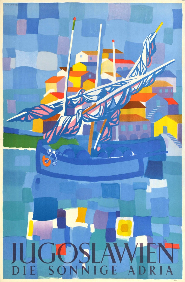 Edo Murtić - Original Vintage Travel Poster Yugoslavia The Sunny ...