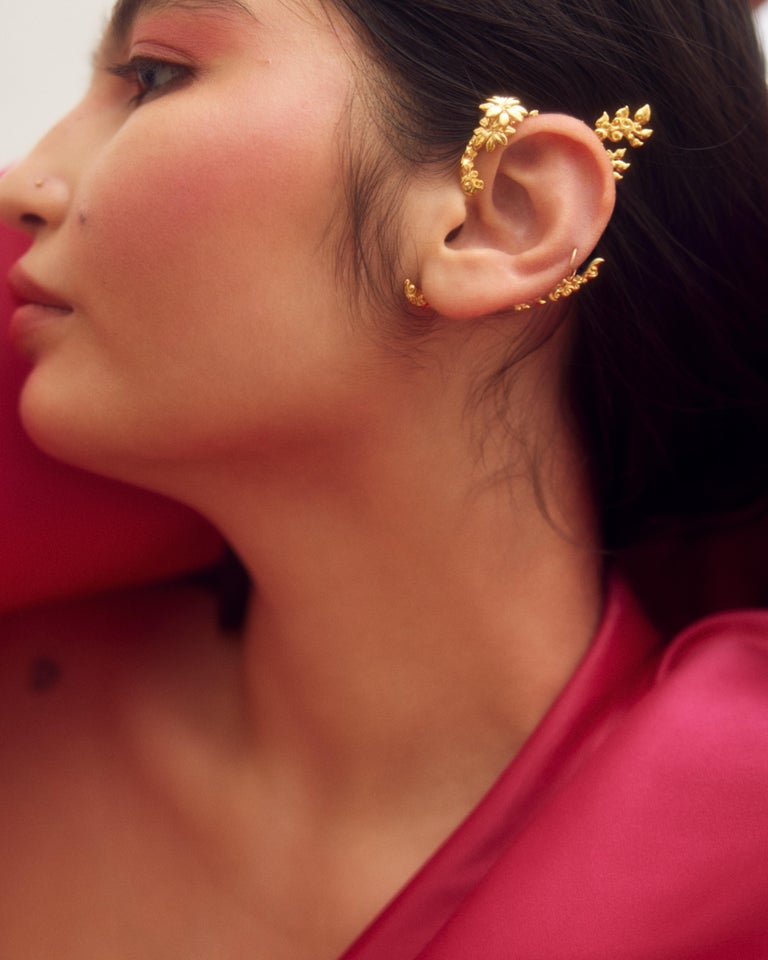 EdoEyen Left Side Neang Neak Serpent Ear Cuff in 18k Gold Plated Brass ...