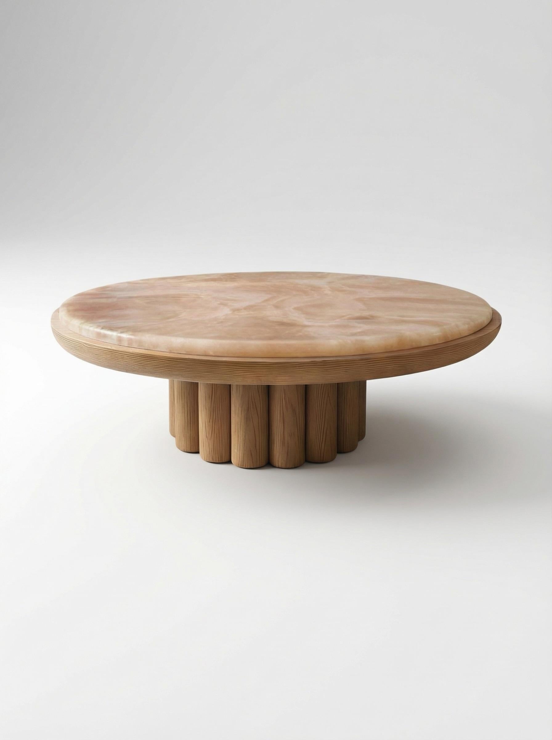 Edoni Coffee table - oak and honey onyx top For Sale at 1stDibs