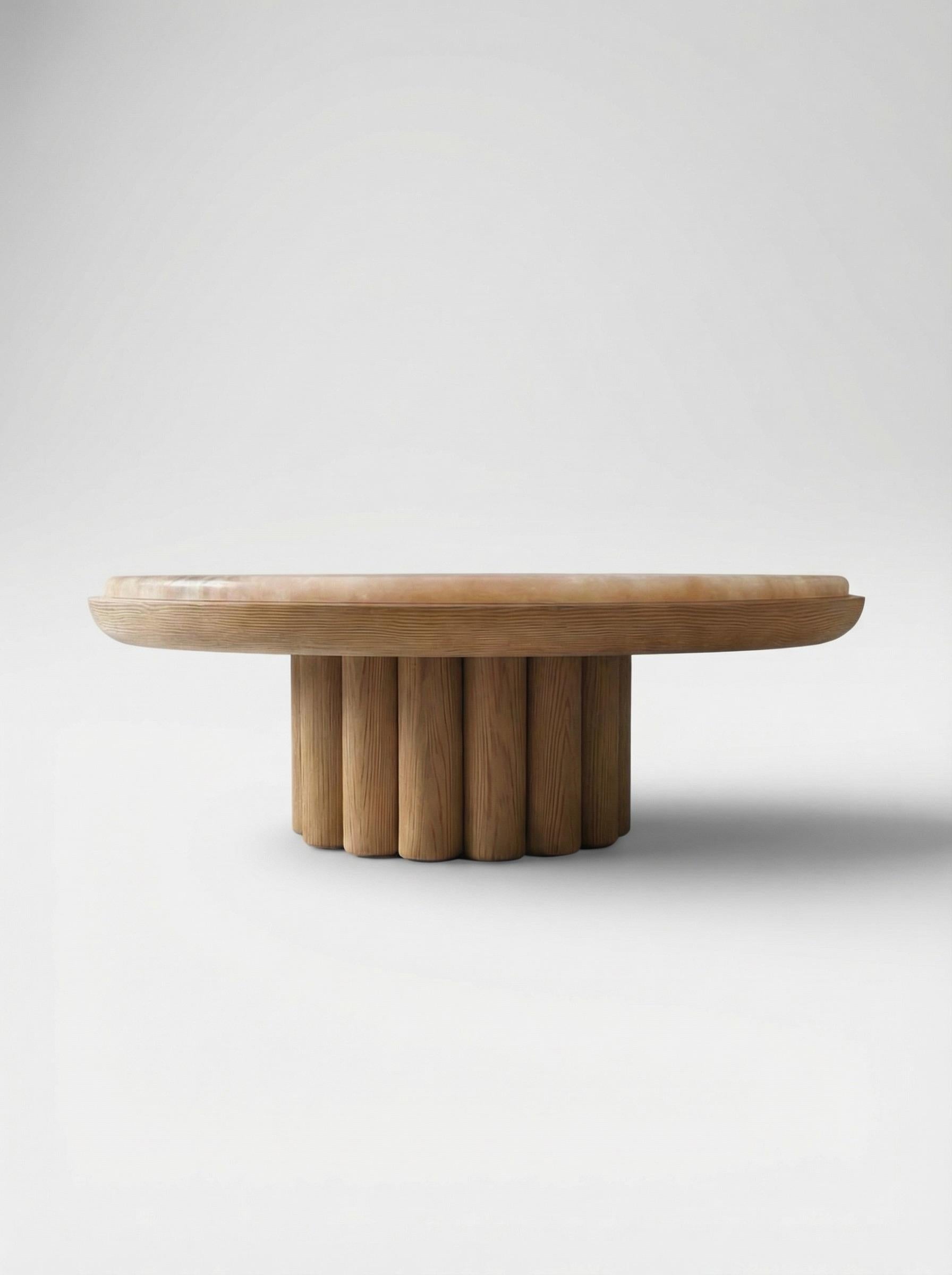 Edoni Coffee table - oak and honey onyx top For Sale at 1stDibs