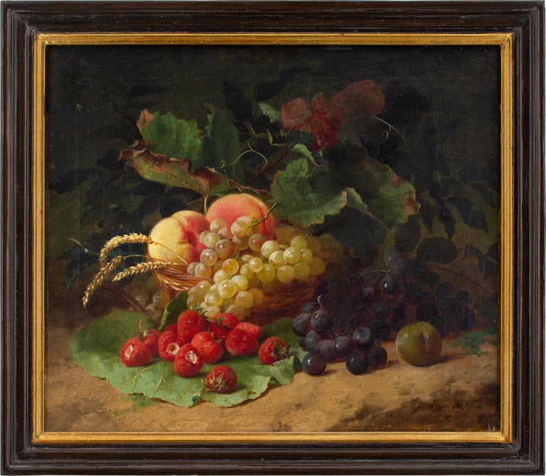 Edouard Fleury - Edouard Fleury, Still Life With A Basket Of Fruit, Oil ...